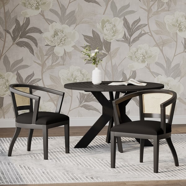 Currant Velvet and Cane Upholstered Dining Chairs by Christopher Knight ...