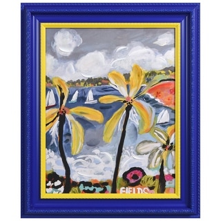 "Tropical Palm" Chromatic Hand Painted Embellished Giclee Landscape ...