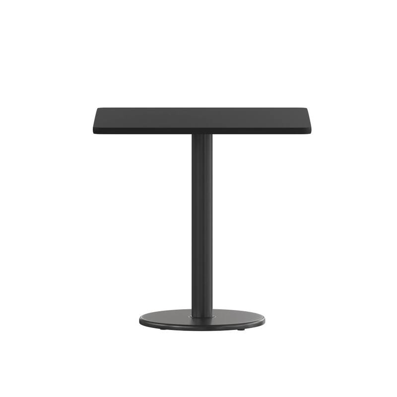 30'' Square Laminate Table Top with 18'' Round Table Height Base - 30"W ...