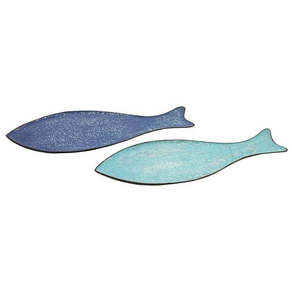 Set of 2 Blue Galvanized Hanging Fish Sign 19" - Bed Bath & Beyond ...