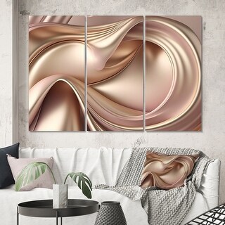 Designart "Luscious Liquid Gold In Subdued Pink And Taupe VI" Abstract ...