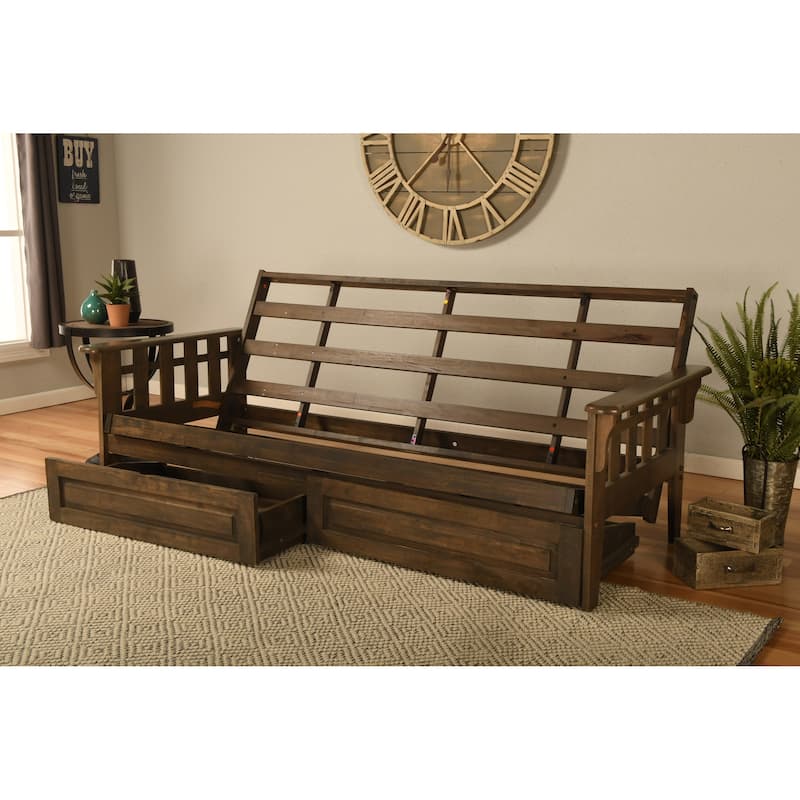 Somette Queen-size Futon with Storage Drawers, Mattress Not Included ...