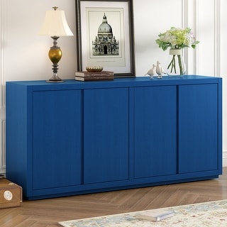 Navy Blue Buffet Cabinet Sideboard Dining Side Cabinet Console Table ...
