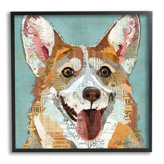 Stupell Vintage Ephemera Corgi Portrait Collage Framed Giclee ...