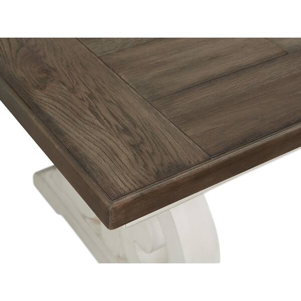 Drake Rustic White and French Oak Dining Bench with Wood Seat - On Sale ...