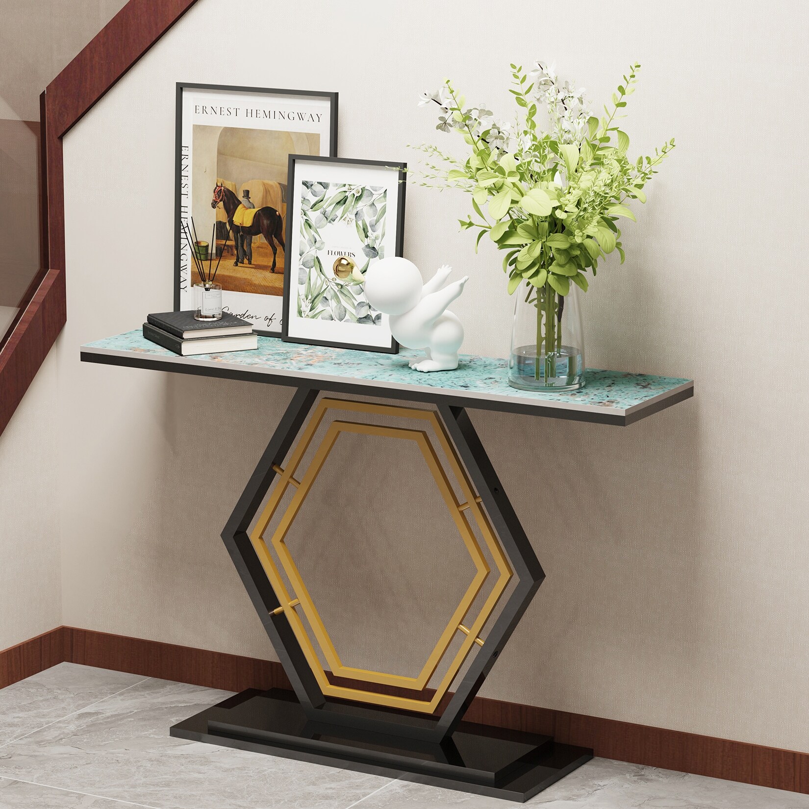Large marble console table store