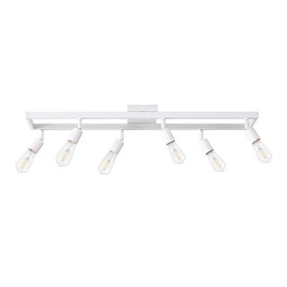 36" 6-Light Matte White Track Lighting with Pivoting Track Heads - 6 ...