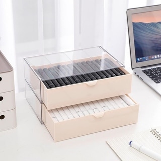 2 Pack Desk Organizer Box (Beige) - Bed Bath & Beyond - 39427074