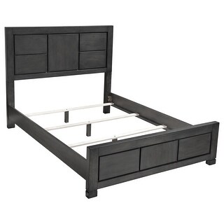 Lorenzo Contemporary Wood Panel Bed Dark Grey - Bed Bath & Beyond ...