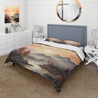 Designart "Africa Serengeti Sunset II" Yellow Traditional - Bedding Set ...