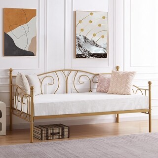 VECELO Metal Daybed Frame Multifunctional Platform Bed Sofa Mattress ...
