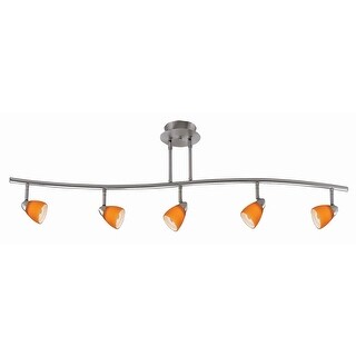 5 Light 120V Metal Track Light Fixture with Adjustable Heads, Silver ...