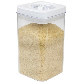 Home Basics Twist N' Lock Square Food Storage Canister, Clear, 2.3 ...