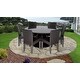 Belle 60 Inch Outdoor Patio Dining Table with 6 Armless Chairs - Bed ...