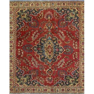 Vintage Distressed Arman Red/Beige Rug - 4'9" x 5'9" - Bed Bath ...