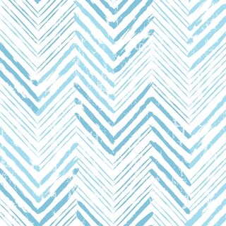 White and Blue Chevron Waves Peel and Stick Wallpaper - 24'' W x 10' L ...