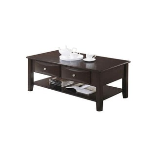 Brown coffee solid wood two drawers table table rectangular shape table ...