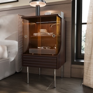 Vinyl Record Storage Cabinet with Tempered Glass Doors Turntable Stand ...