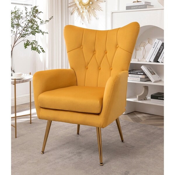 Wingback yellow chair store