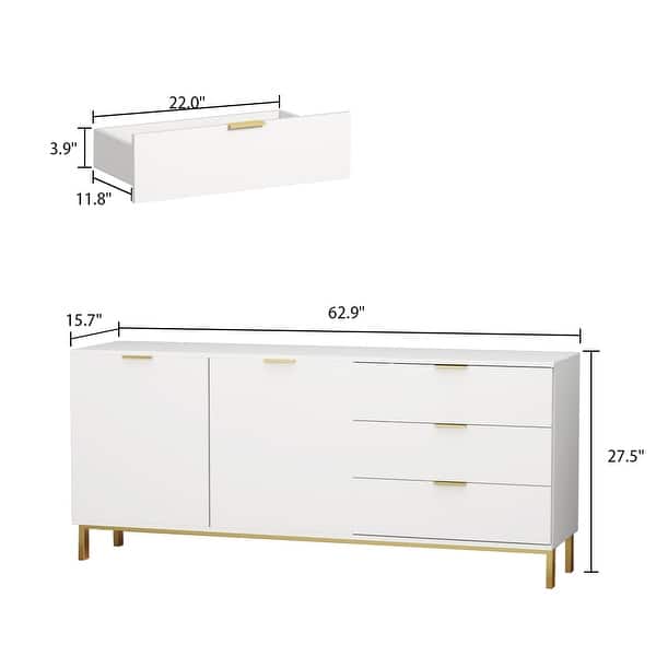 Timechee Mid-century Modern Dresser with Gold Legs - Bed Bath & Beyond ...