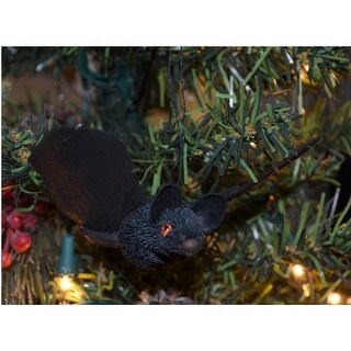 4.75" Bristle Brush Whimsical Handcrafted Black Bat with Sisal Loop ...