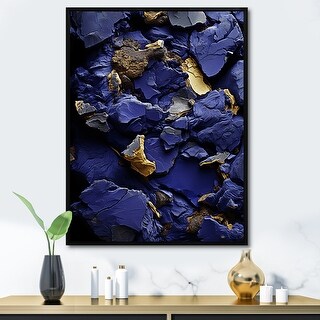 Designart "Sapphire Serenade Abstract Collage Rock" Abstract Collages ...