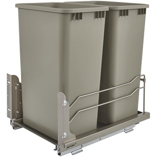 Rev-A-Shelf 53WC Series Bottom Mount Double Bin Trash Can with Soft ...