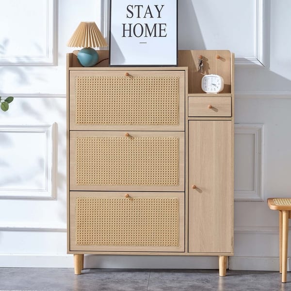 Modern rattan storage cabinet in bedroom,porch,living room - Bed Bath ...