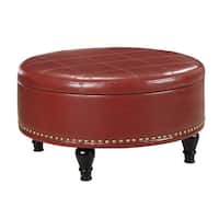 Tufted Large Round Storage Ottoman Beige/ Grey/ Blue - On Sale - Bed ...