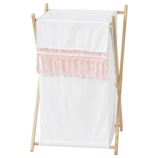 Boho Bohemian Laundry Hamper - Blush Pink White Farmhouse Shabby Chic ...