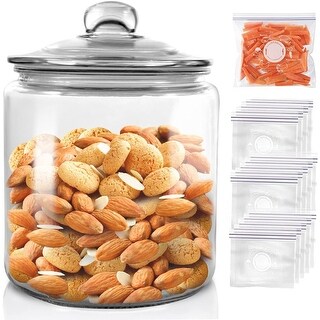 Glass Jar with Lid, Glass Cookie Jar Kitchen Food Storage Jars with ...