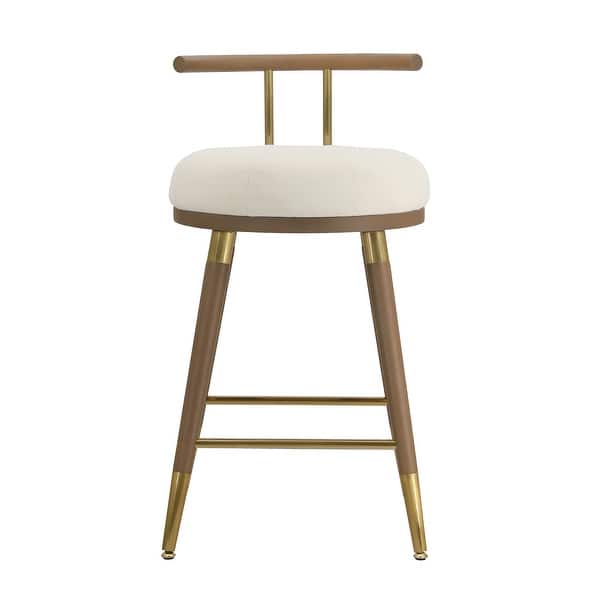 Juniper Cream Velvet Counter Stool - 17.3"W x 18.1"D x 31.5"H - On Sale ...