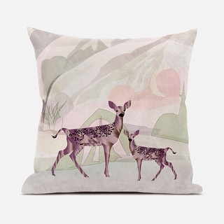 20x20 Black Pink Deer Blown Seam Broadcloth Animal Print Throw Pillow ...