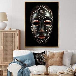 Designart "Ethnical Traditional African Mask III" African Tribal Framed ...