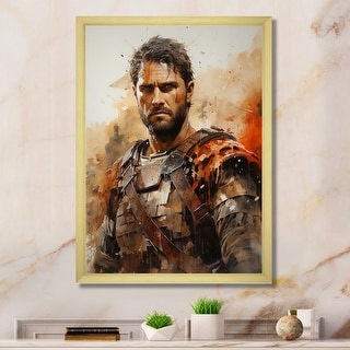 Designart "Emperor Commodus Gladiator Portrait" Emperor Framed Wall Art ...