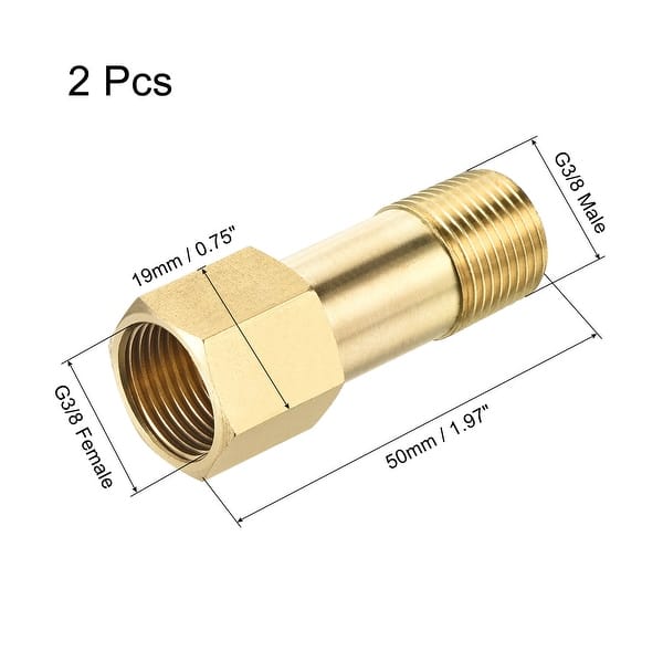 Brass Pipe Fitting G1/4 Adapter Extension Connector Hex Coupling 2 Pcs ...