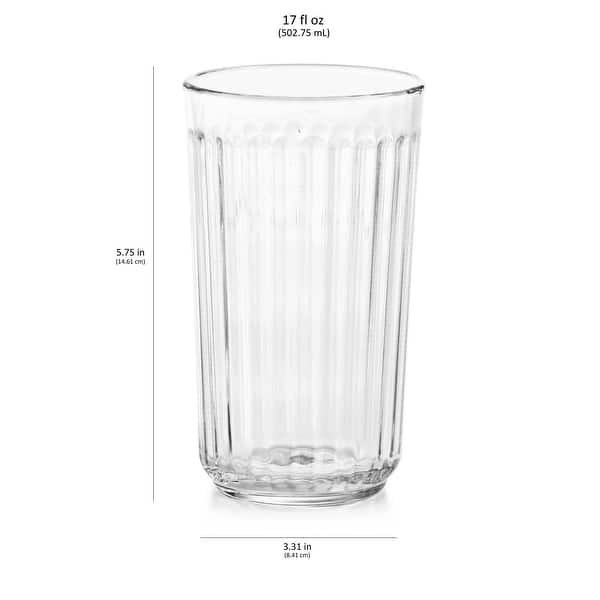 Libbey Paneled Tumbler Drinking Glasses, 17 ounce, Set of 6 - Set of 6 - Bed Bath & Beyond ...