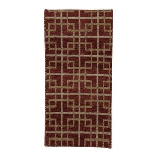 Wahi Rugs Modern Gemotrical Design Wool Hand Knotted Rug 2x4 - 2' x 4 ...