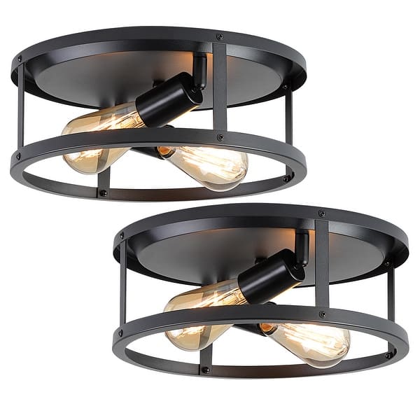 2 Light Farmhouse Flush Mount Ceiling Light-2 Pack - Bed Bath & Beyond ...