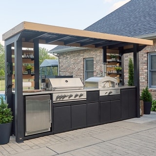 Backyard Discovery Fusion Flame 2 Outdoor Kitchen, Grill, Pizza Oven ...