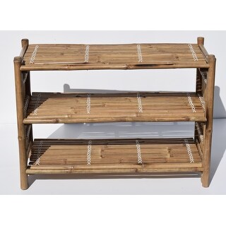 Handmade Bamboo 3 tier shelf rack - Bed Bath & Beyond - 3461139