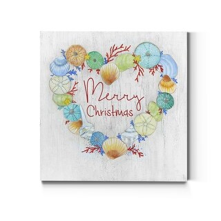 Merry Christmas Shell Wreath-Premium Gallery Wrapped Canvas - Ready to ...