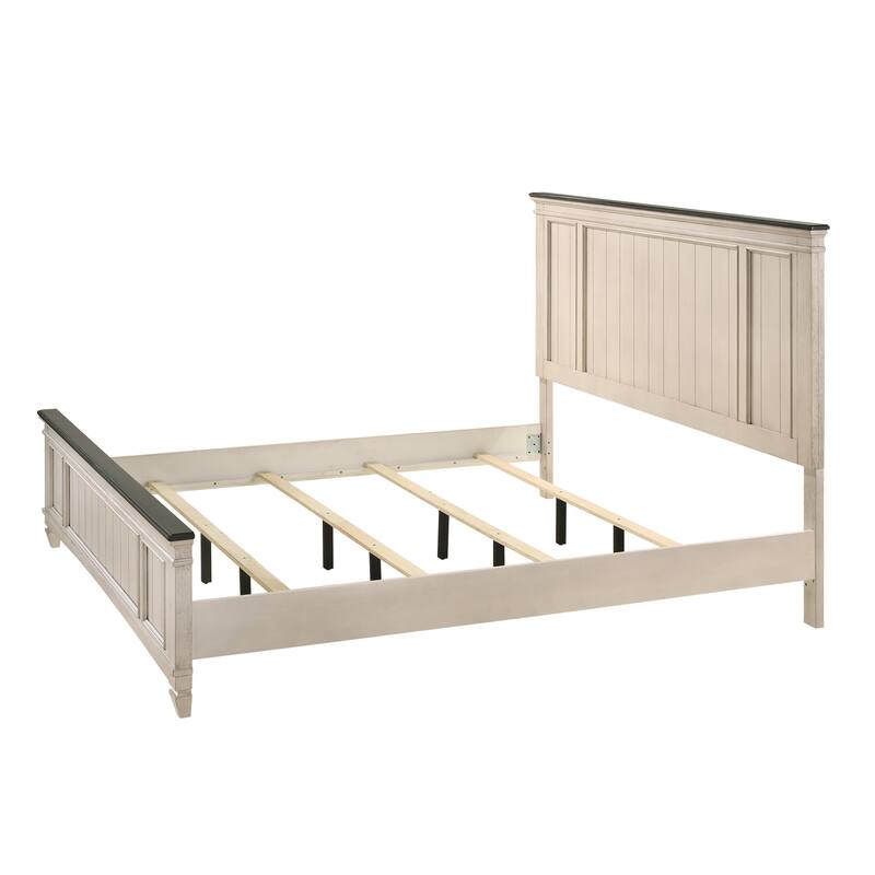 Roseanne 6 Piece Cream Brown Panel Bedroom Set - Overstock - 39071712