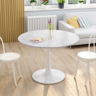32 Inch Modern Tulip Round Dining Table with MDF Top - 32" x 30" (Dia x ...