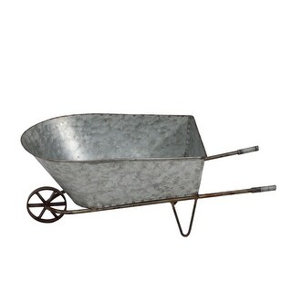 Sagebrook Home Decorative Tin Wheelbarrow Planter, Gray - Bed Bath ...