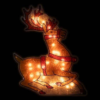 Lighted Reindeer Window Silhouette Christmas Decoration - 18" - Bed ...