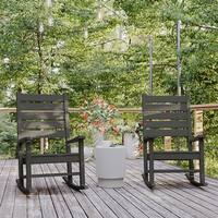 Set of 2 Classic Commercial Grade Outdoor All-Weather Rocking Chairs ...
