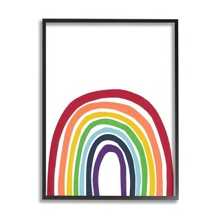 Stupell Whimsical Asymmetrical Rainbow Stripes Modern Kids Design ...