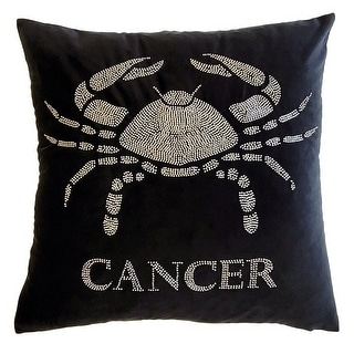 Zodiac Astrology "Cancer" Velvet Beaded Decorative Throw Pillow - Bed ...