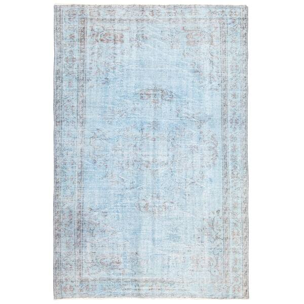 ECARPETGALLERY Hand-knotted Color Transition Cyan Wool Rug - 5'6 x 8'3 ...